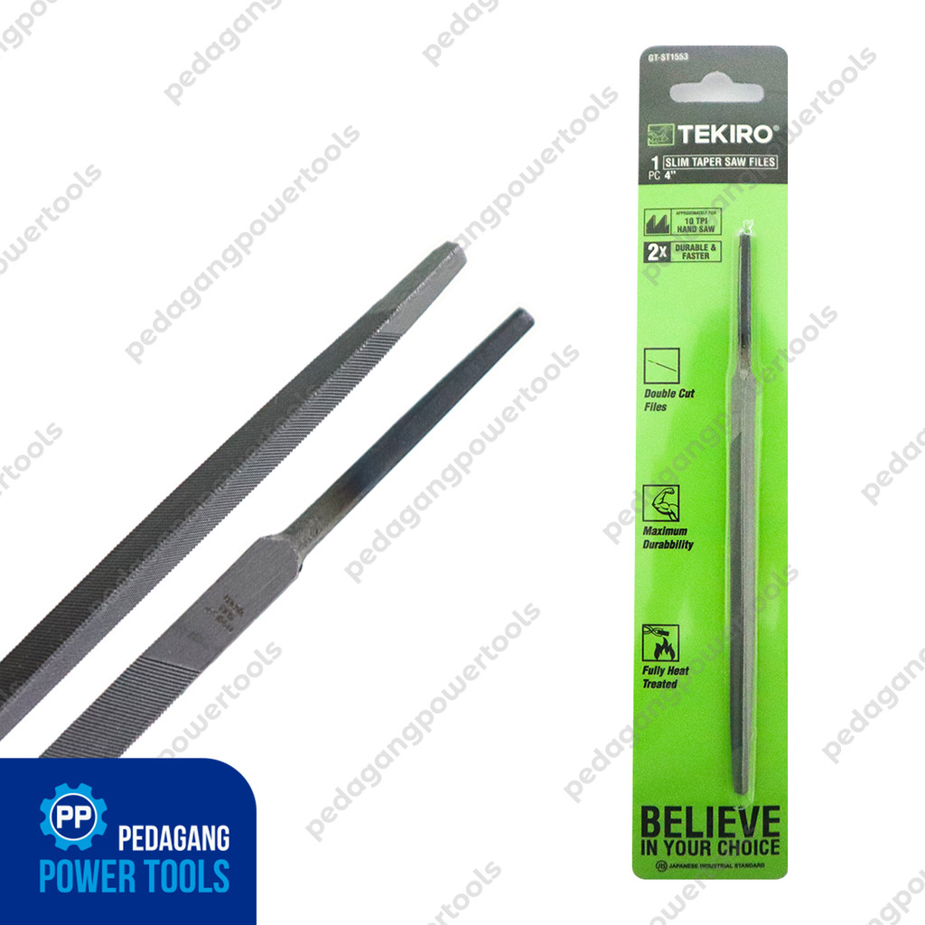 Jual TEKIRO GT-ST1553 Kikir Slim 4" Inch Asah Gergaji Kayu Segitiga Gorok Taper Saw Files ...