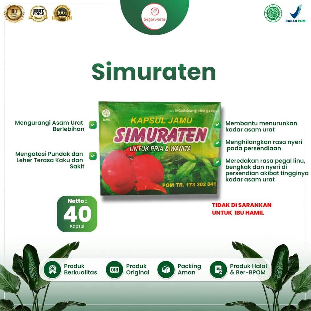 Jual Kapsul Simuraten - Obat Herbal Mengobati Asam Urat dan Pegal Linu ...