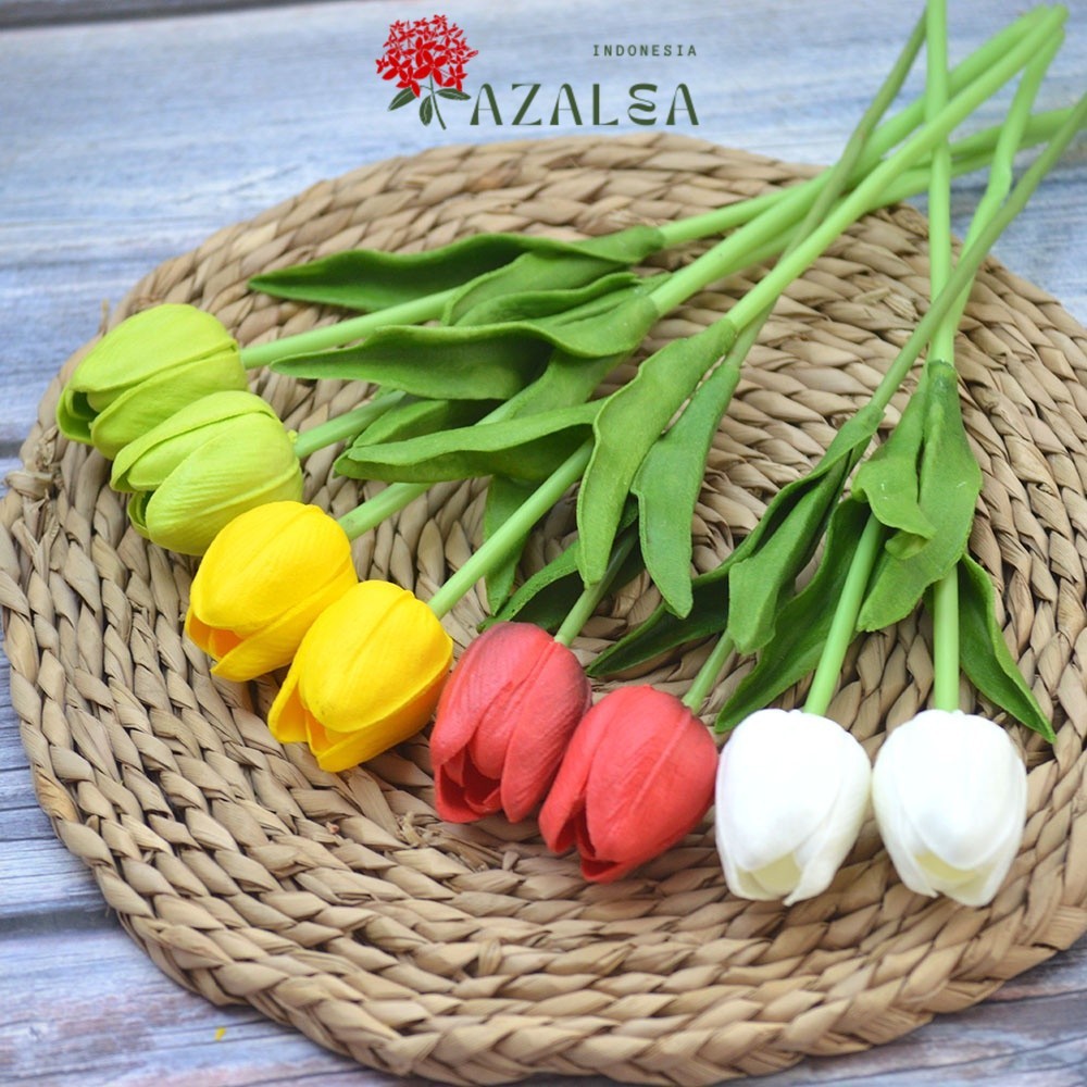 Jual AZALEA - Bunga T1 Tulip 1 Kuntum Bahan Latex Bunga Palsu Plastik Edelweis Hias Artificial ...