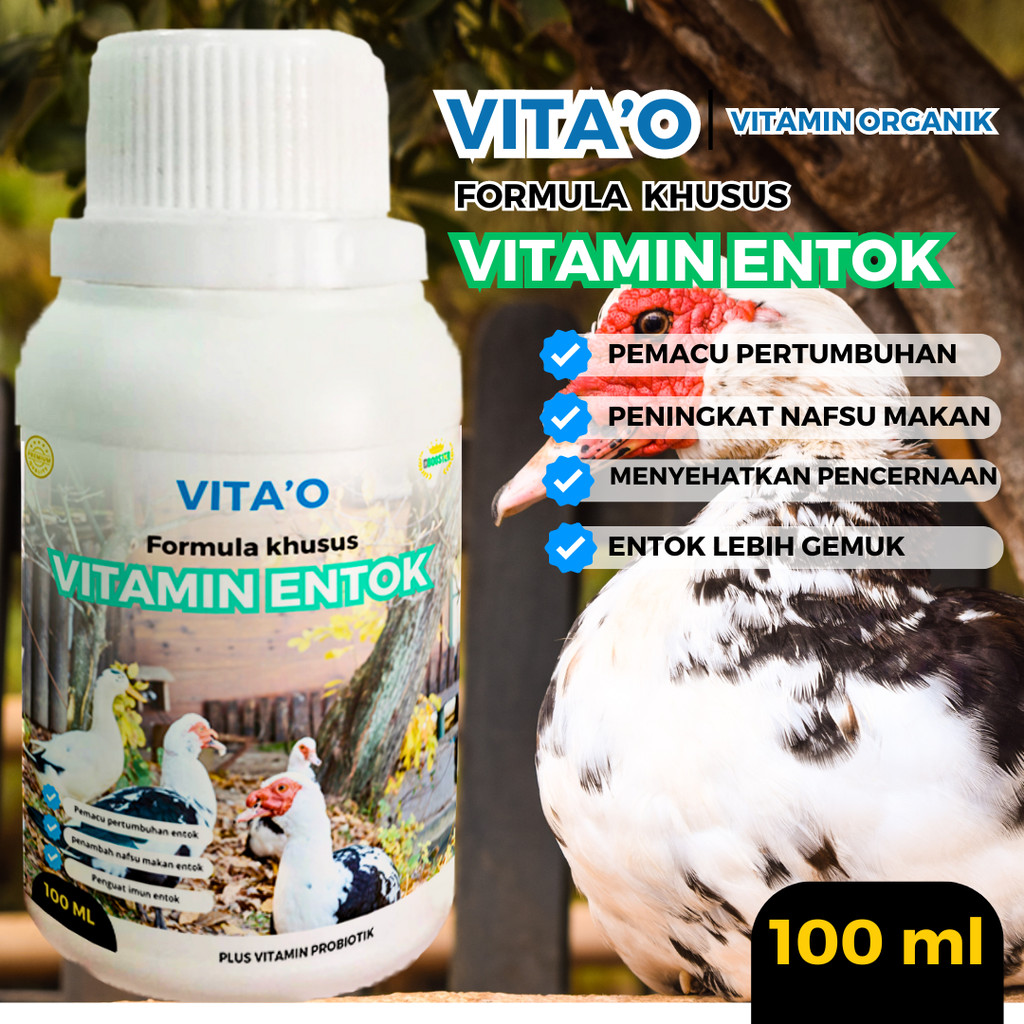 Jual Vita'O - Vitamin probiotik entok 100 ml untuk pertumbuhan dan ...