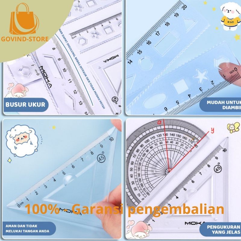 Jual Penggaris Segitiga Busur dan Lurus Fancy Anak / Premium Ruler ...