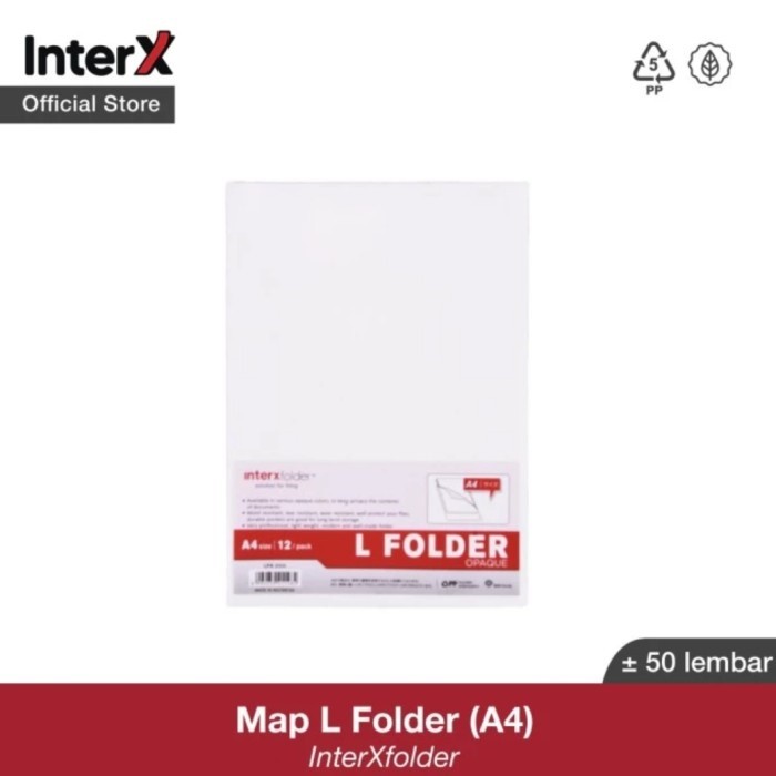 Jual InterX Map L Plastik / L Folder Opaque A4 (1 Pak isi 12 Lembar ...
