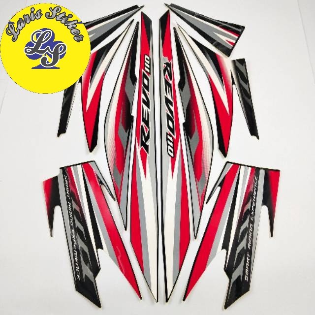 Jual striping honda revo 110 absolut 2011 2012 hitam full body standar ...