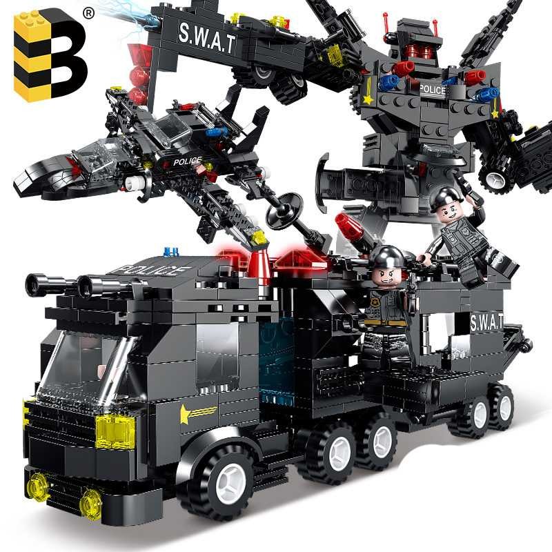 Jual LELE BROTHER Building Blocks Mobil Military Police Car 550 PCS ...