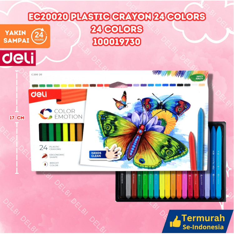 Jual Deli Krayon Sekolah 24 Warna Cerah Bentuk segitiga ergonomis tidak ...