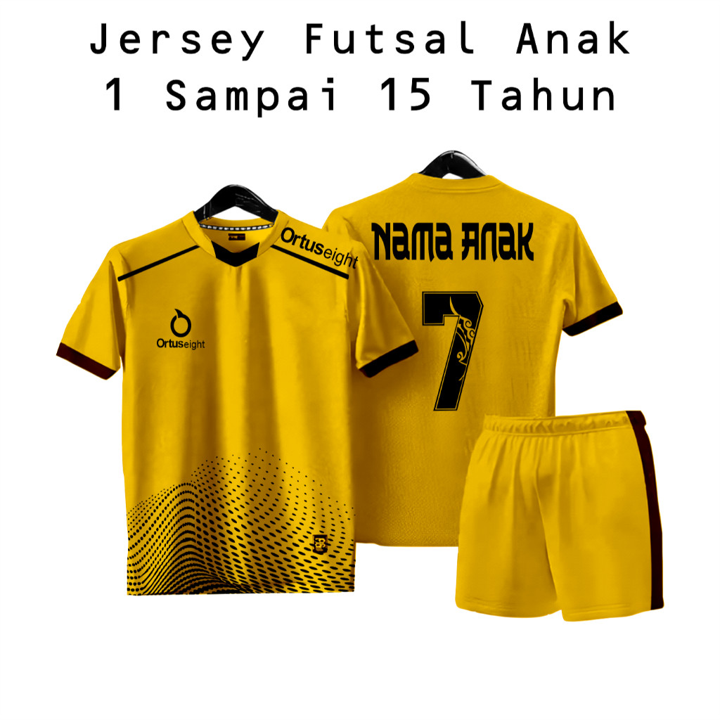 Jual Jersey Anak Kuning Pasang Nama Dan Nomor Jersey Futsal Custom ...