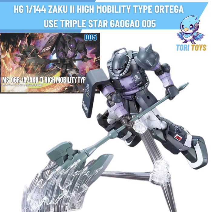 Jual HG 1/144 Zaku II High Mobility Black Triple Star Ortega Gaogao 005 ...