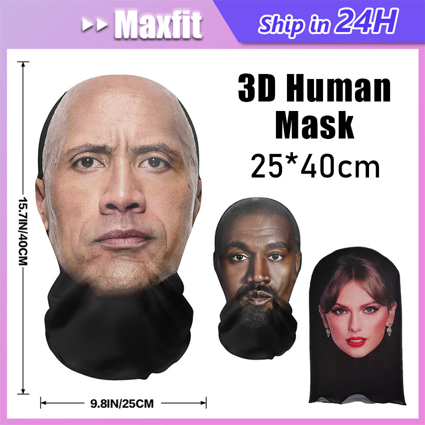 Jual 3D Topeng Prank Halloween Masker Wajah Human Mask Full Face ...