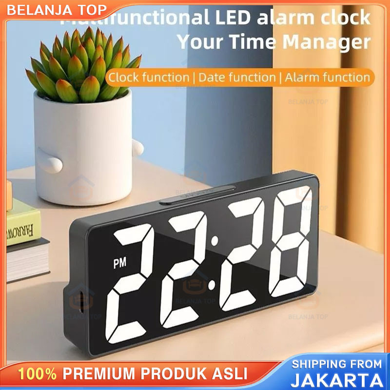 Jual Jam Meja Dinding Digital LED Clock Bentuk Angka Modern Minimalis ...