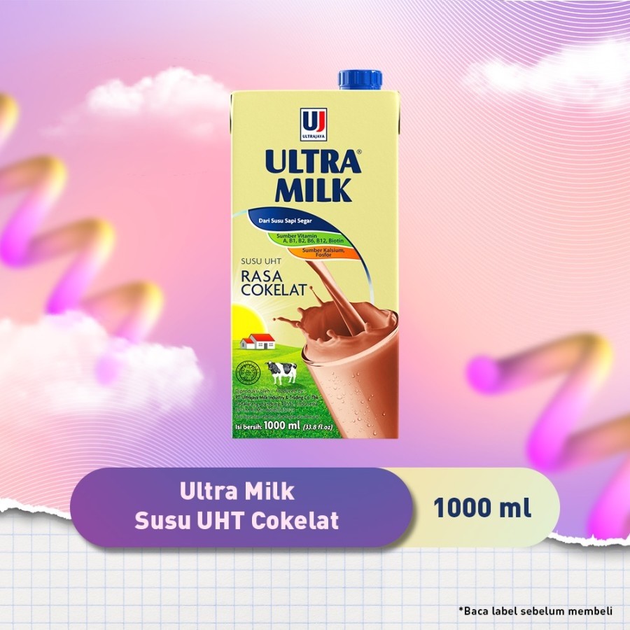 Jual Susu Ultra Milk UHT Chocolate / Coklat 1000mL (1 liter) | Shopee ...