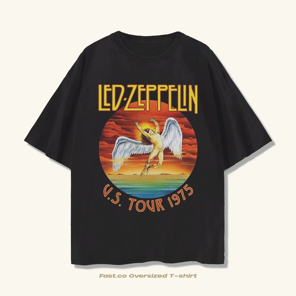 Jual Led Zeppelin Vs Tour 1975 Tshirt Kaos Band Led Zeppelin | Shopee ...
