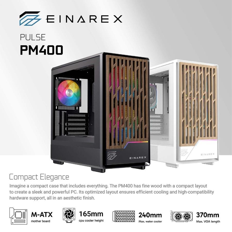 Jual Casing PC EINAREX PULSE PM400 - Premium Tempered Glass m-ATX Gaming Case with WOODEN ...