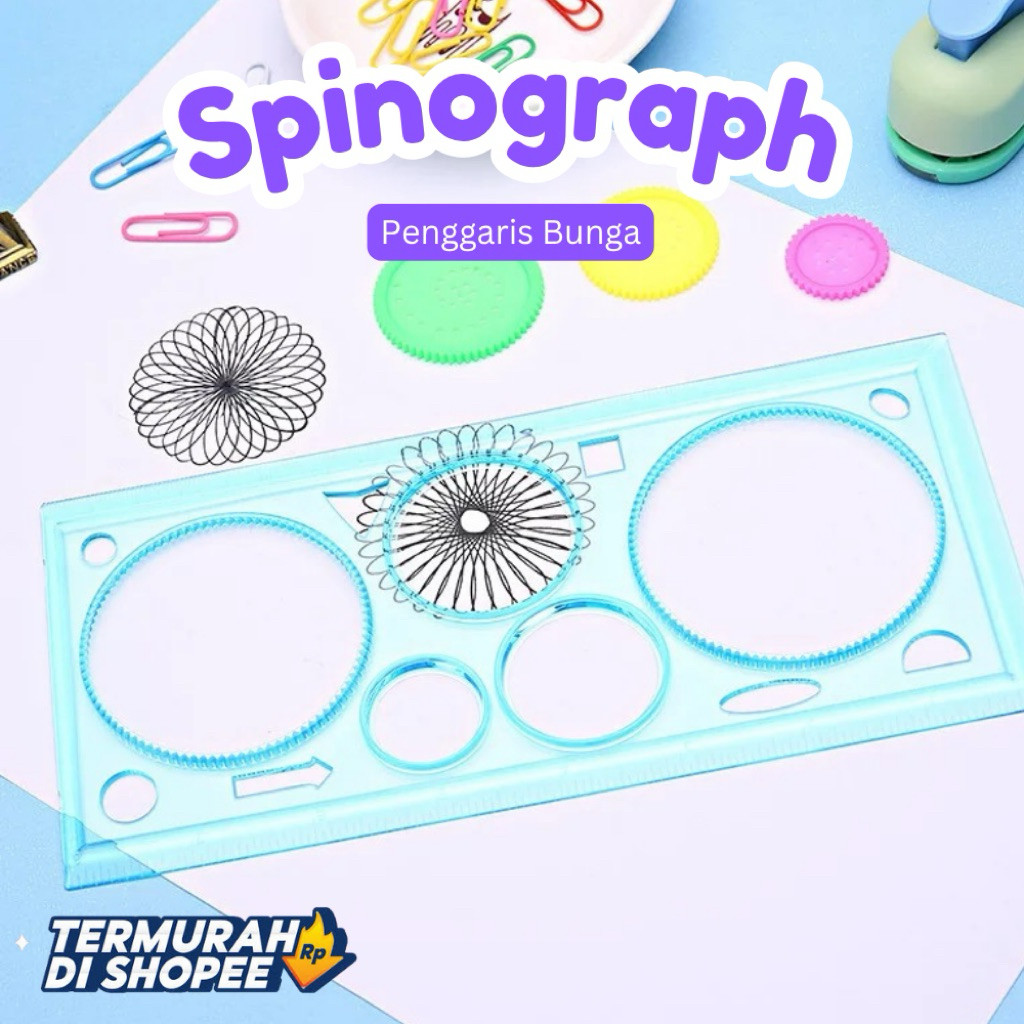 Jual PENGGARIS ROTARY BUNGA Spirograph | Roda Gigi Pola Gambar Geometri ...