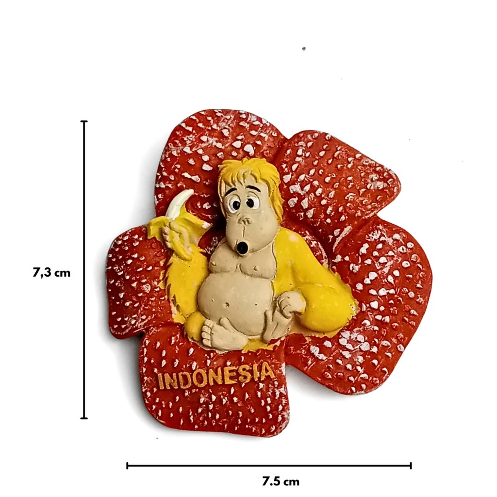 Jual Souvenir magnet kulkas bunga Rafflesia orang utan oleh oleh negara ...
