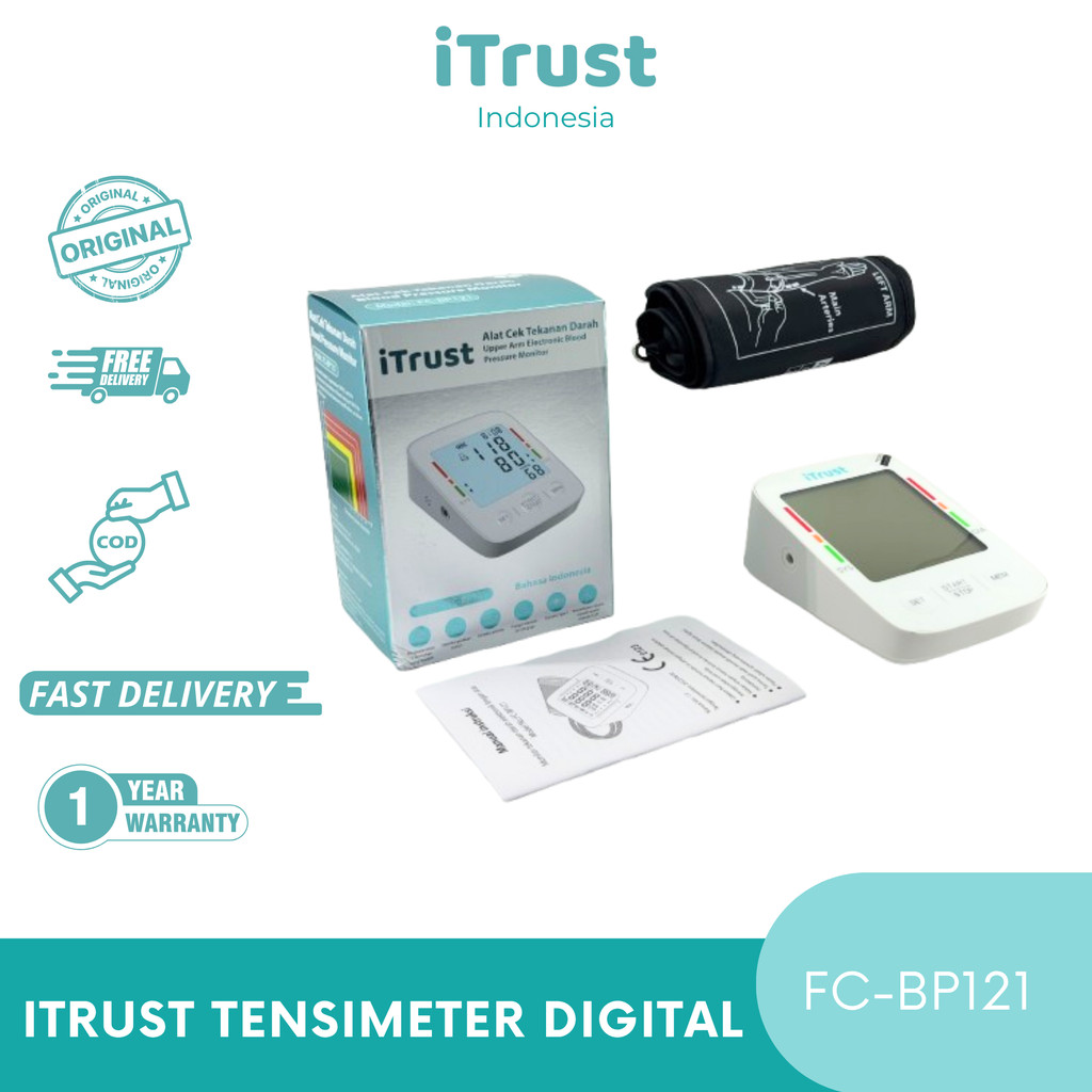 Jual Alat Cek Tensi Darah Tensimeter Digital iTrust FC-BP121 Suara ...