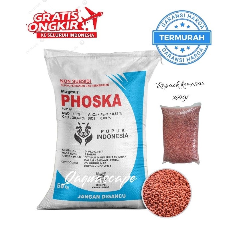 Jual PUPUK NPK PHONSKA,PUPUK PHONSKA MERAH, PUPUK (Repack ukuran 250grm ...