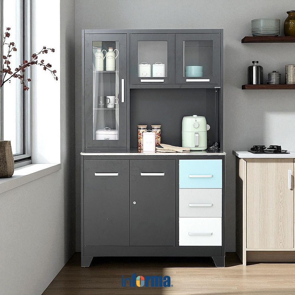 Jual Informa Sky Set Kabinet Dapur Metal - Hitam Kitchen Cabinet Lemari ...