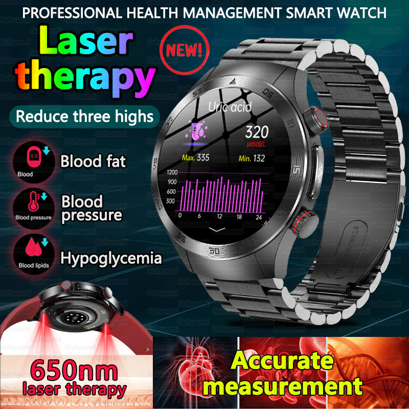 Jual 2025New Laser Therapy ECG+PPG Smartwatch For Men Women Sapphire ...
