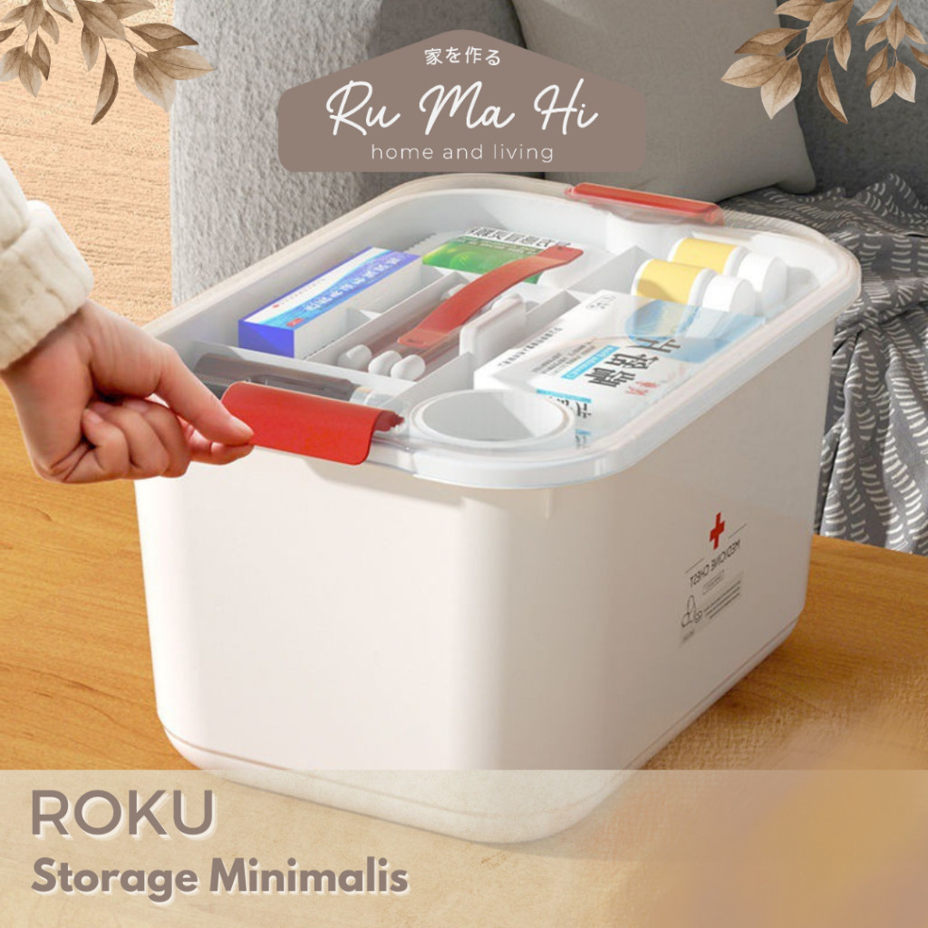 Jual RUMAHI -ROKU Wadah Simpan Obat Simple Organiser Obat Emergency ...