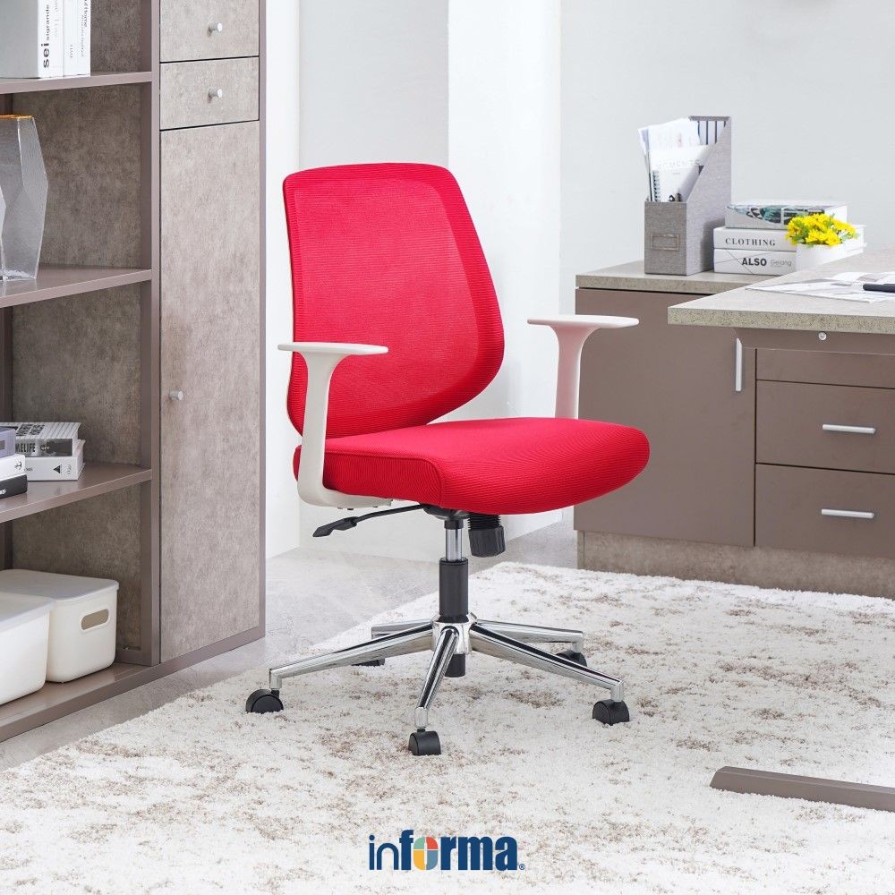 Jual Informa Sunon Shield Kursi Kantor Sandaran Rendah - Merah Tempat ...