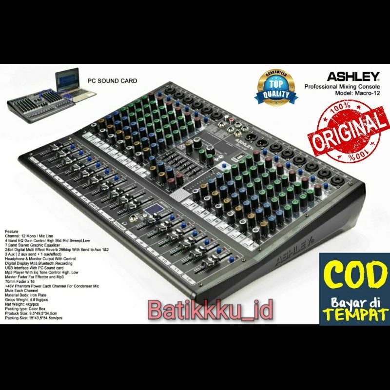 Jual MIXER ASHLEY MACRO12 / MACRO 12 12 CHANNEL WITH 256dsp ORIGINAL ...