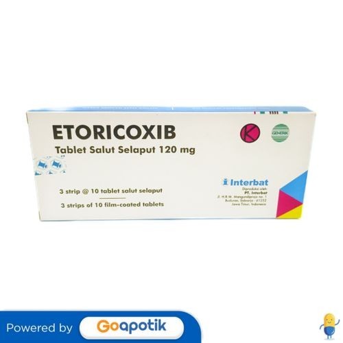 Jual Etoricoxib Interbat 120 Mg Box 30 Tablet | Shopee Indonesia