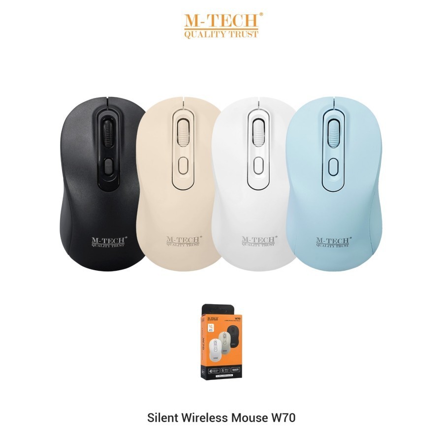 Jual M-Tech Mouse Wireless W70 Silent Click 2.4Ghz Battery | Shopee ...