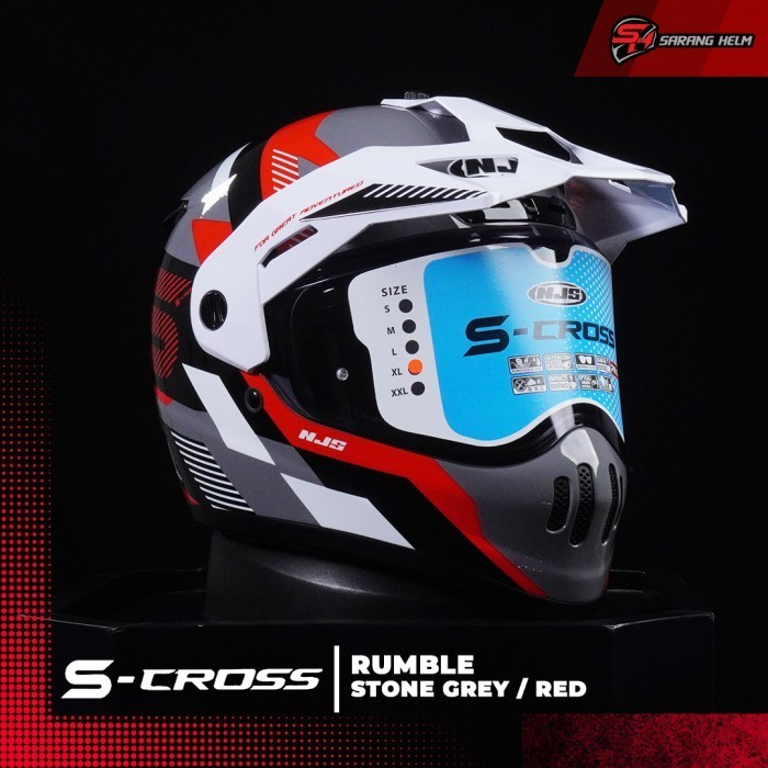 Jual NJS S-Cross Rumble - Helm Full Face | NJS Scross | Scross | NJS ...