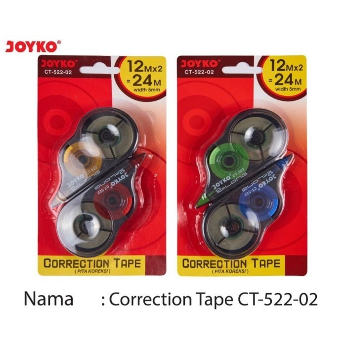Jual Correction Tape Pita Koreksi Joyko CT-522-02 1 box isi 24 pcs - ct ...