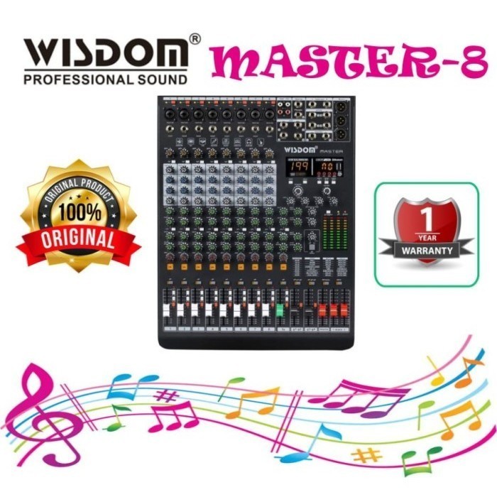 Jual Mixer Wisdom Master 8 8-Channel Mixer Audio dengan Bluetooth Dan ...