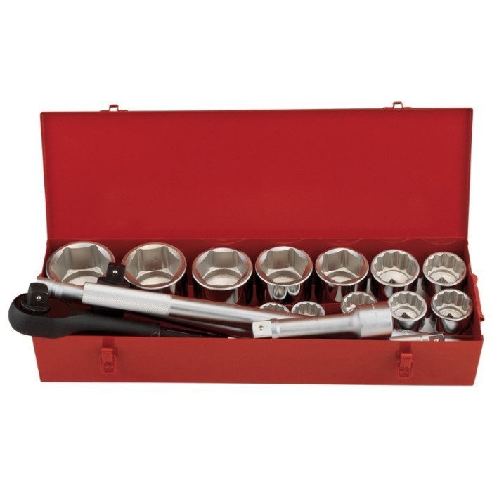 Jual Genius Tools 16 Piece 1" Dr. Metric Hand Socket Set 6 & 12-Point ...