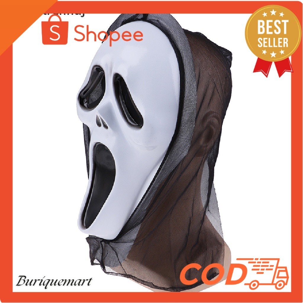 Jual Topeng Scream Ghost Topeng Wajah Gaun Berdarah Mewah Mengerikan ...