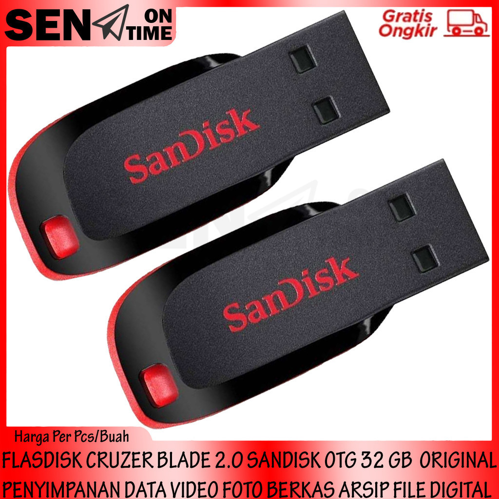Jual Flasdisk Sandisk OTG 32 GB Cruzer Blade 2.0 Original Untuk ...