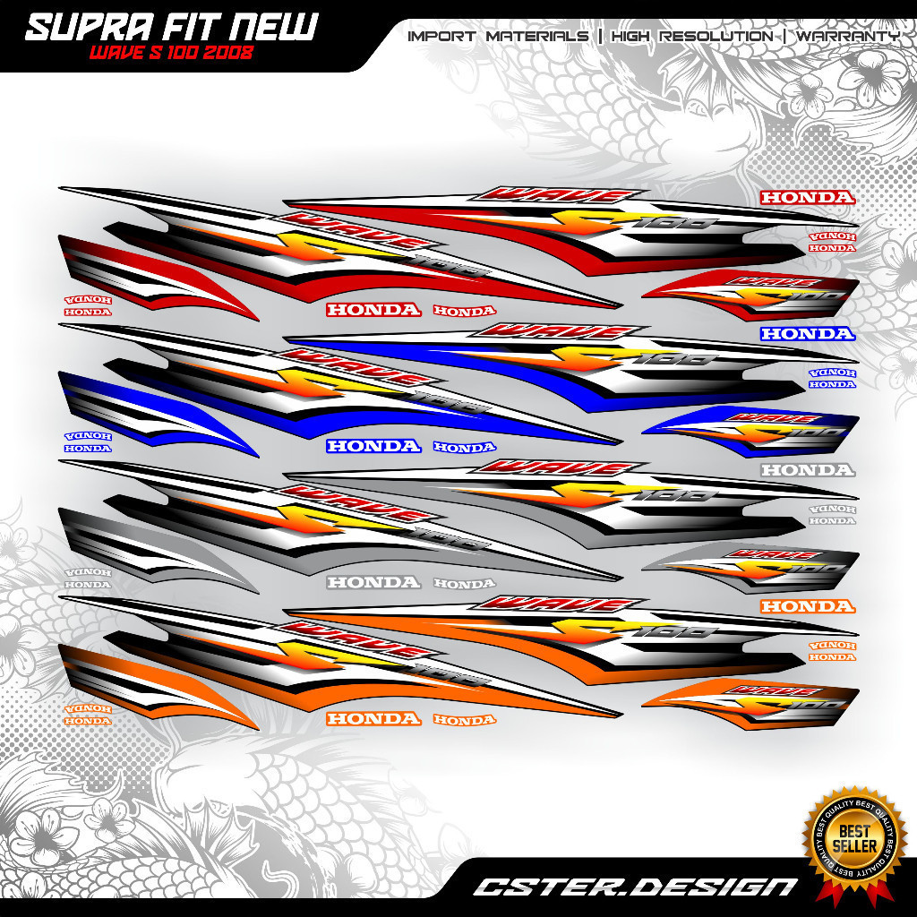 Jual STRIPING WAVE S 100 2008 / striping supra fit new | Shopee Indonesia