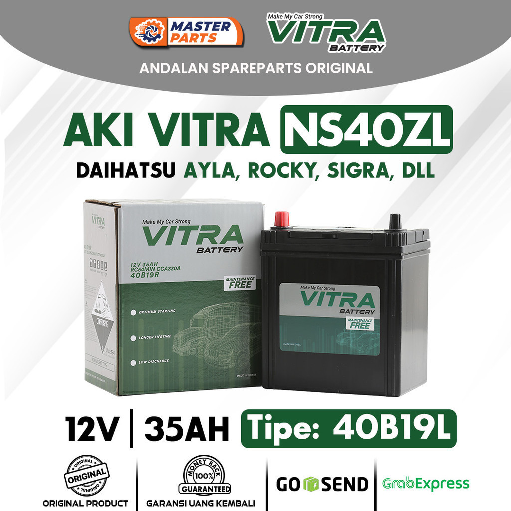 Jual Aki Mobil Vitra NS40ZL 12V 35Ah untuk Daihatsu Ayla, Rocky, Sigra ...