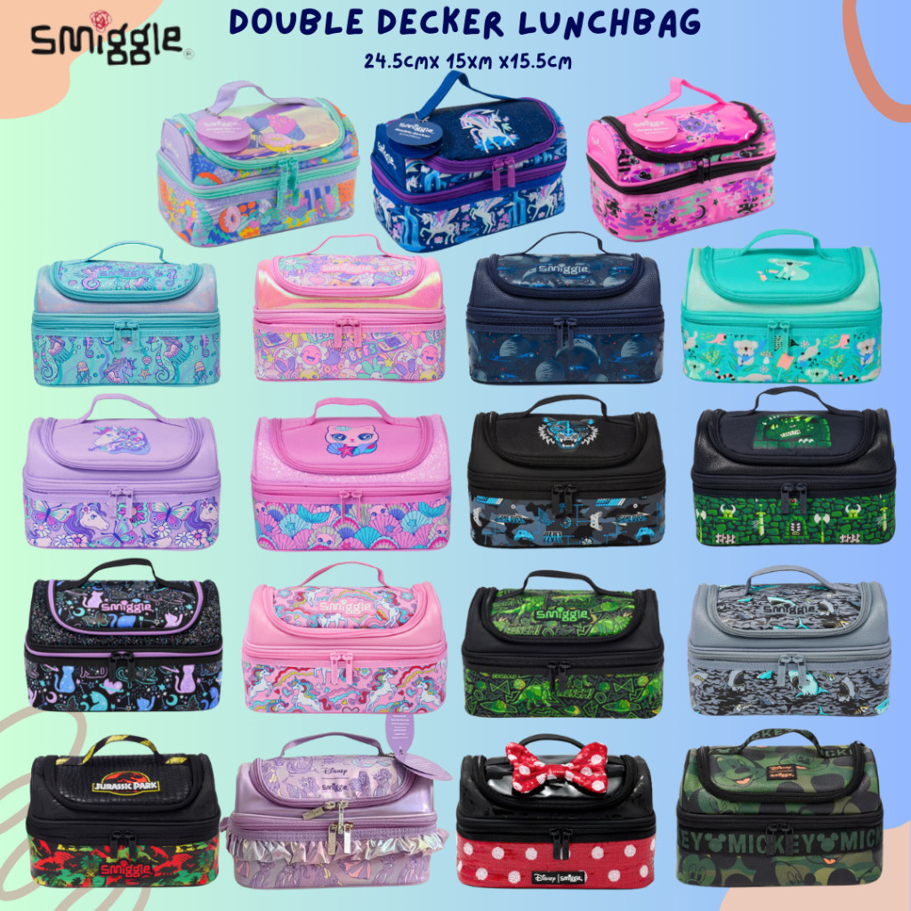 Jual EF45G Smiggle Budz Flashy double decker lunchbag SMDD | Shopee ...