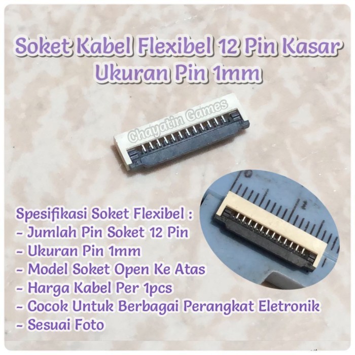 Jual Soket Kabel Flexibel 12 Pin Kasar Ukuran Pin 1mm -AD87 | Shopee ...