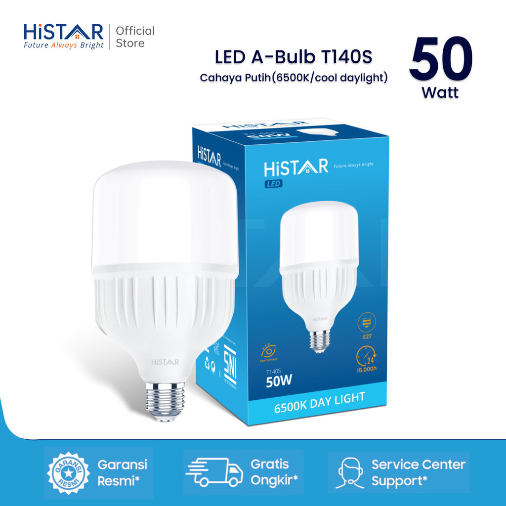 Jual HiSTAR LED T-Bulb Series 50W 6500K( Cahaya Putih ) 170-240V ...