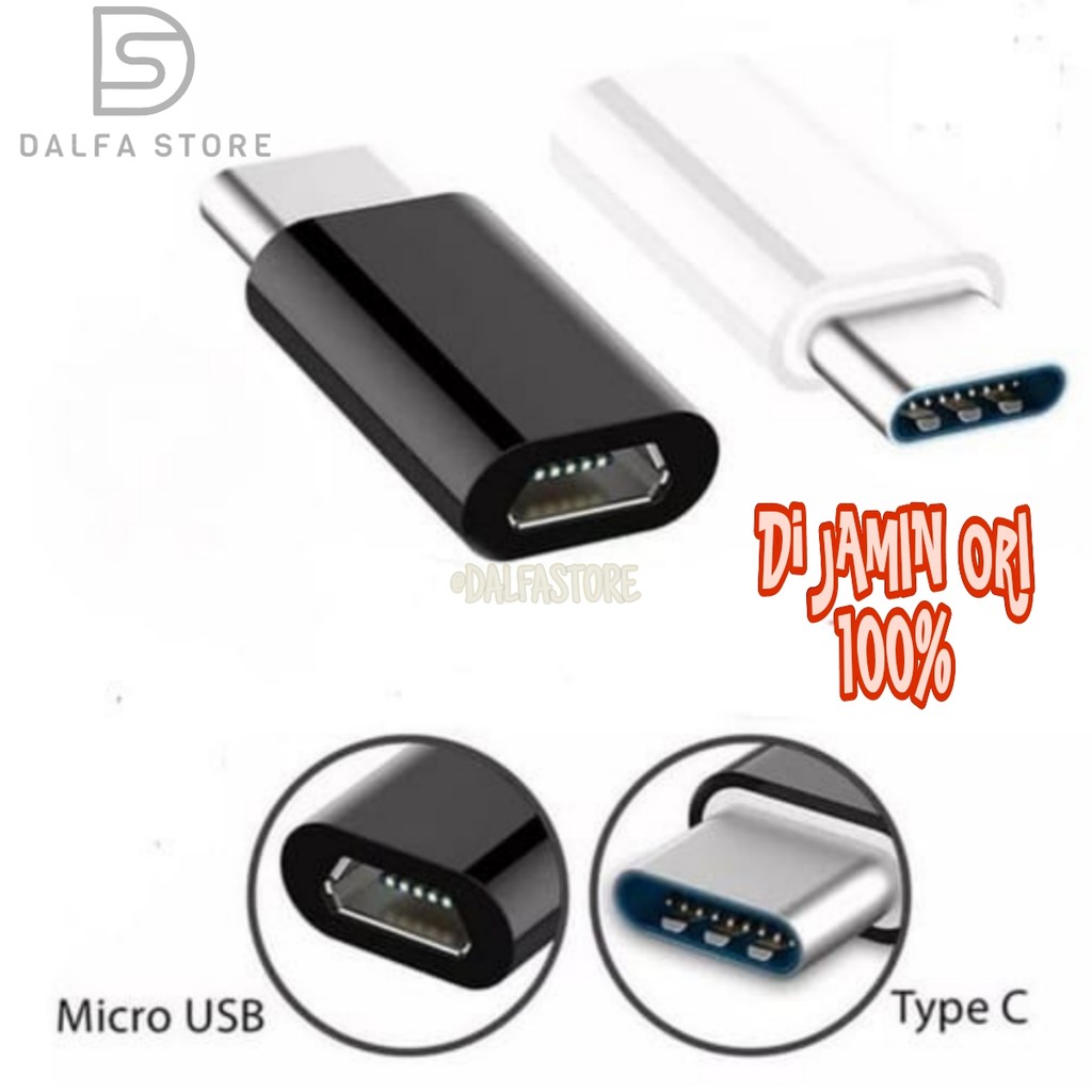 Jual Konektor OTG Sambungan Micro USB To Type C 100% ORIGINAL Converter ...