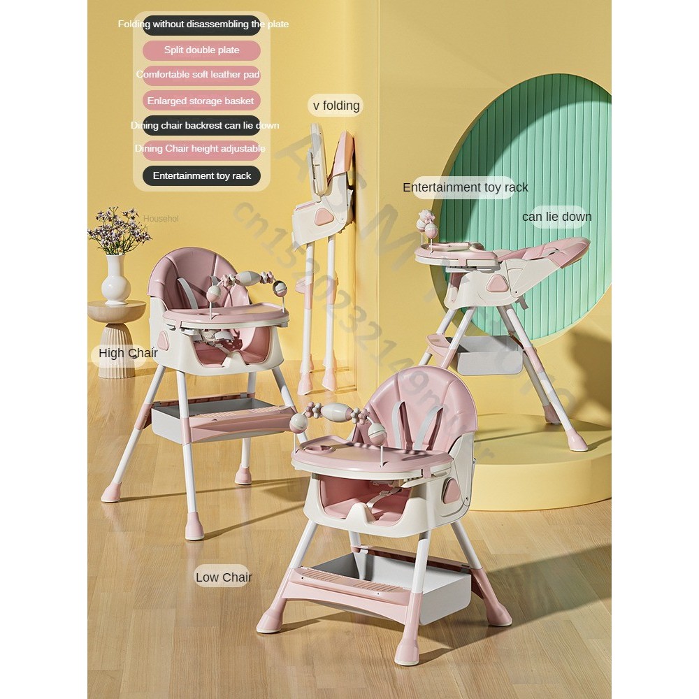Jual Children's seat reclining foldable baby dinner table and chairs ...