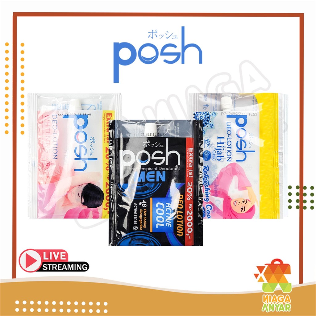 Jual NA POSH Deo Lotion Whitening Hijab Chic Sachet / Posh Men Active ...