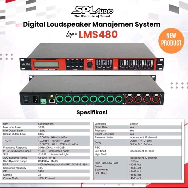 Jual SPL Audio Digital Loudspeaker Management System LMS 480 | Shopee ...