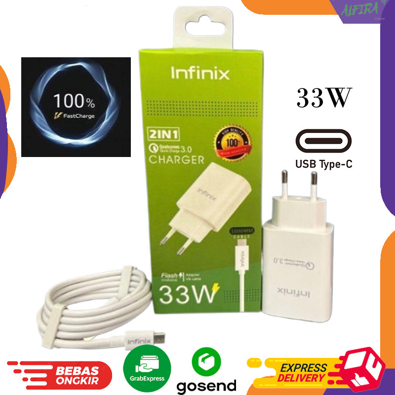 Jual Charger Infinix 33W ORIGINAL Super Fast Charging Type C infinix ...