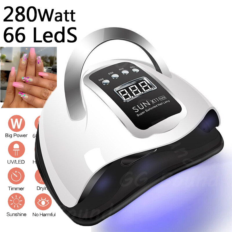 Jual SUN X11 Max 280W 66Leds Dalam Full Hitam Lampu Pengering Kutek Gel ...