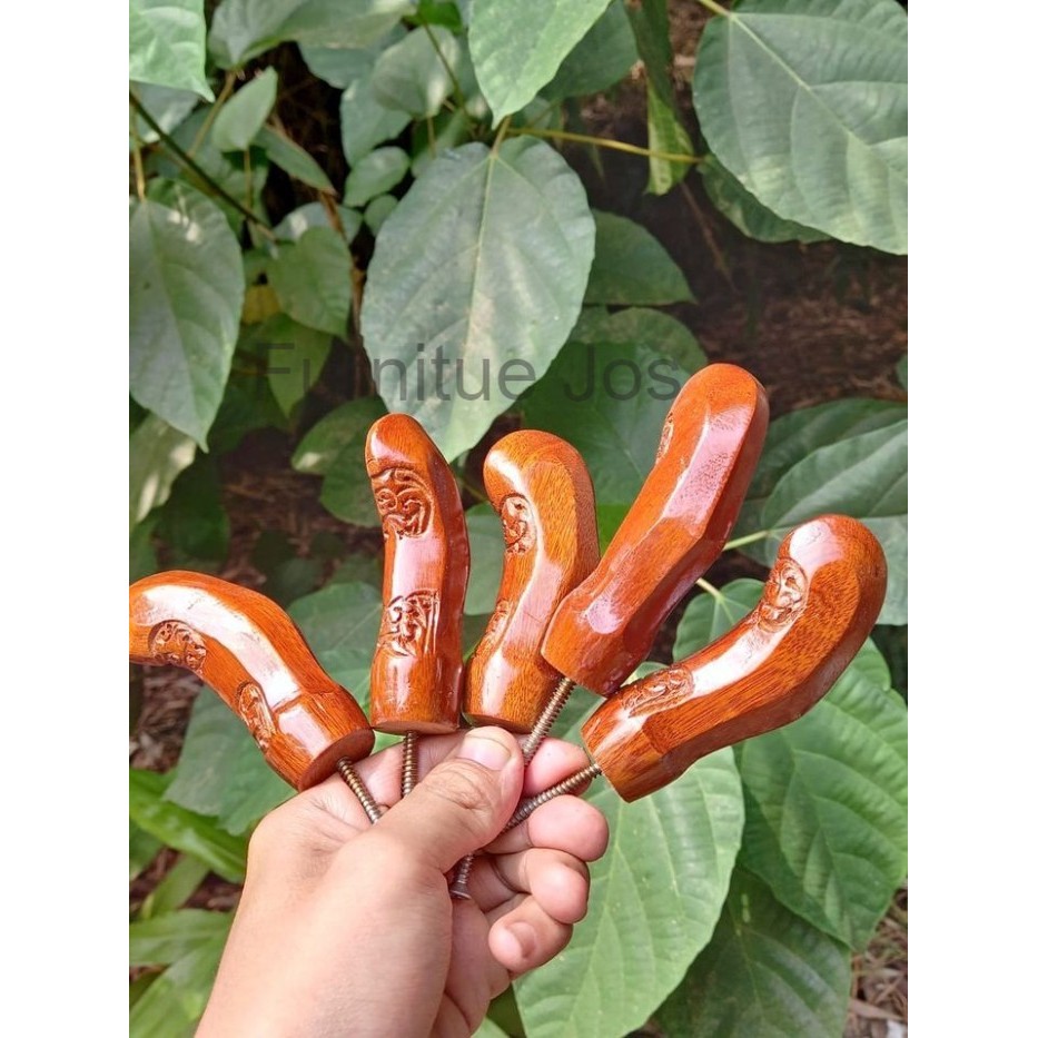 Jual gagang keris cecekan jeru ukiran halus dari kayu jati finishing ...