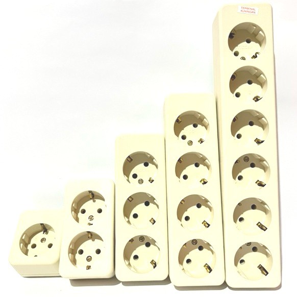 Jual Stop Kontak Arde Uticon Terminal Kuningan Tanpa Kabel Colokan Listrik 1L 2L 3L 4L 5L 1 2 3 ...