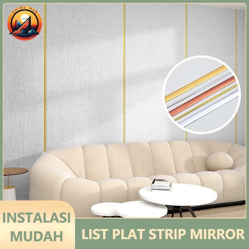 Jual WALL STICKER PANJANG 3 METER / LIST PLAT STRIP MIRROR / LIST PLAT ...