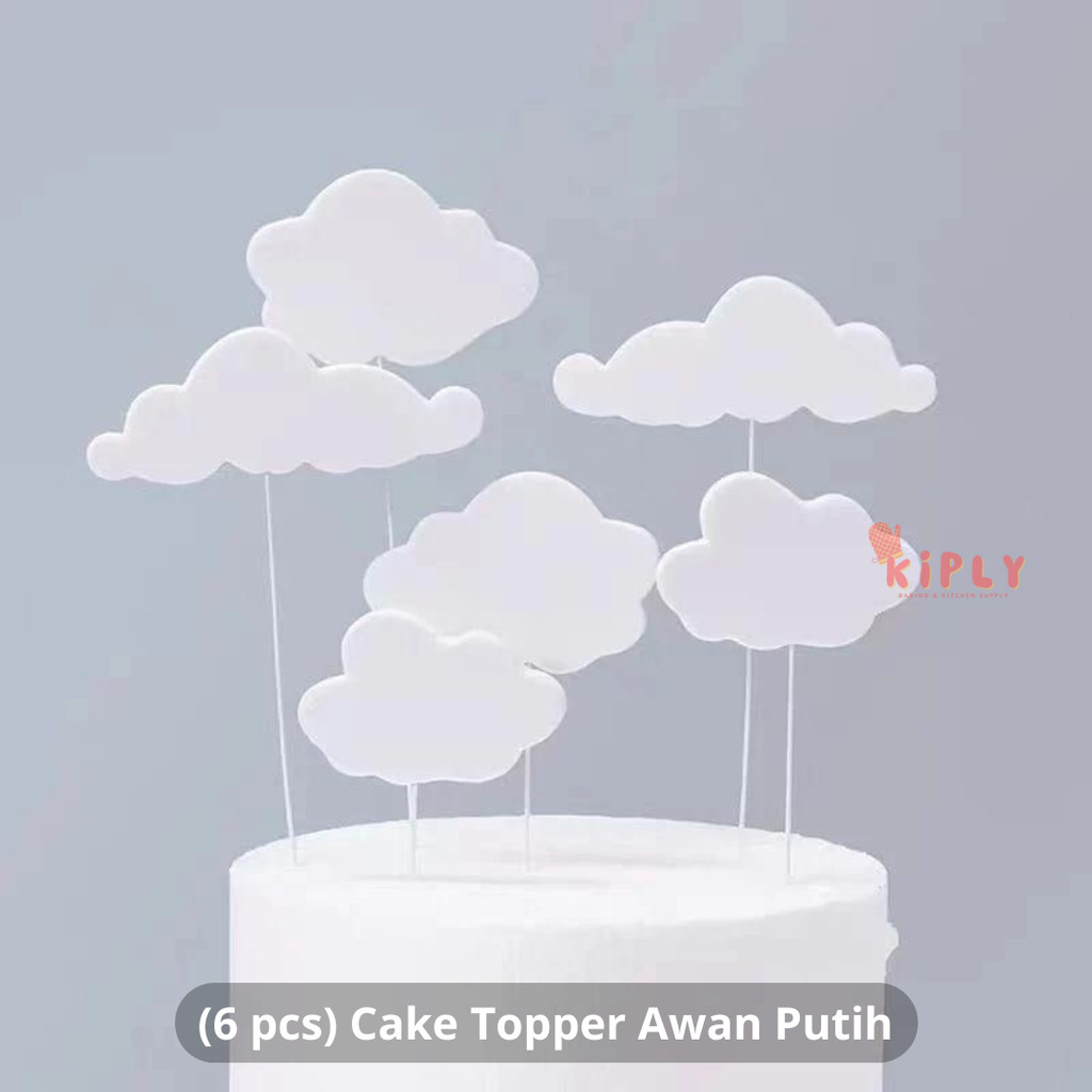 Jual (6 pcs) Cake Topper Awan Putih/Hiasan Cake Bentuk Awan/Dekorasi ...