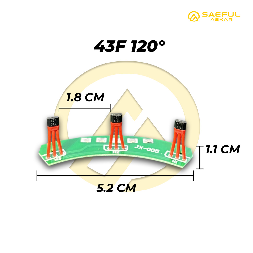 Jual Papan PCB Hall Sensor 43F 120° Magnet Motor E-Bike Sepeda 3 Roda ...