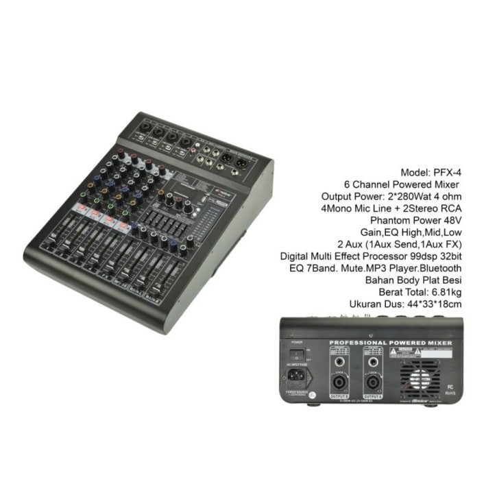Jual Grosir Power Mixer dB Voice PFX 4 Original 4 Channel dbvoice PFX4 ...